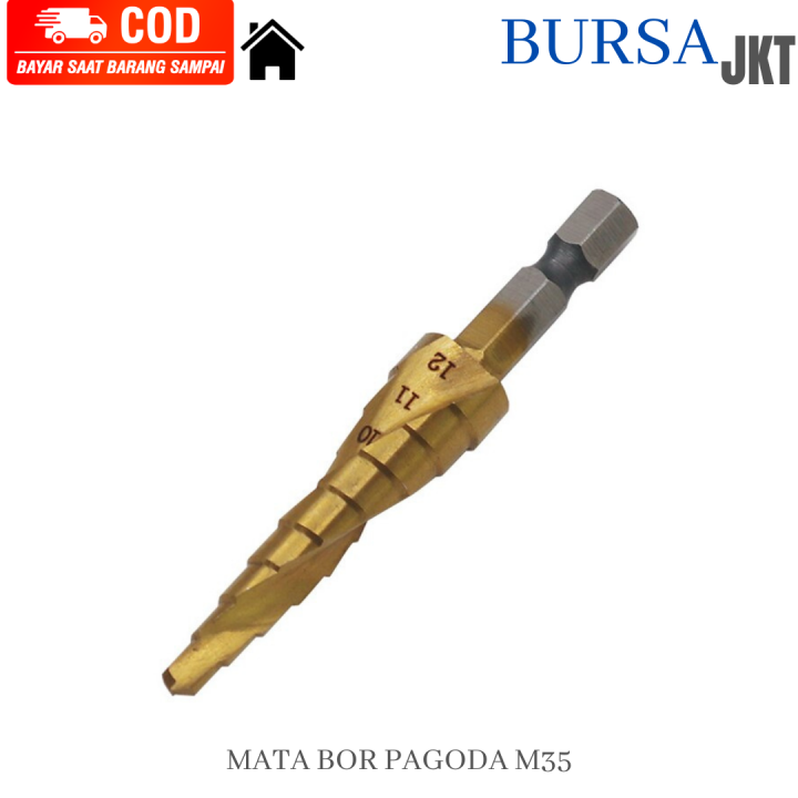 MATA BOR STEP DRILL M35 SPIRAL PAGODA 4 - 12 BOR BESI STAINLESS ...