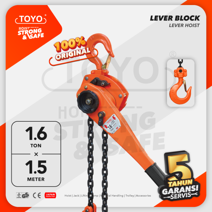 TOYO Lever Block / Lever Hoist 1.6 Ton x 1.5 Meter | Lazada Indonesia
