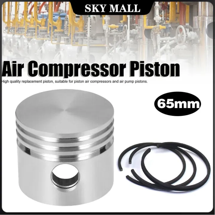 Air Compressor Piston and Piston Rings Set 65mm Piston+Piston Rings Set ...