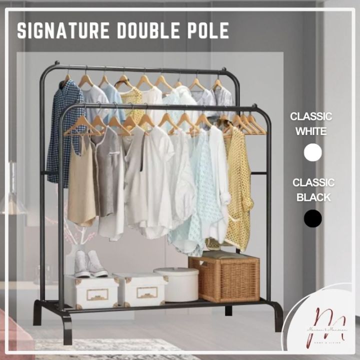 Single/ Double Pole Steel Structure Laundry Rack Clothes Rack | Lazada