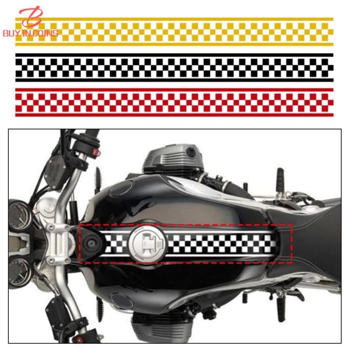 BC Motorcycle Checkered Racing Stripes Decals Stickers Cafe Racer Rat ...