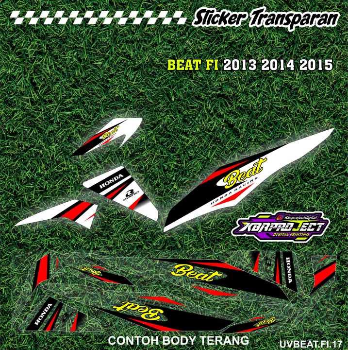 BEAT FI 2013 2014 2015 STIKER STRIPING TRANSPARAN PREMIUM MOTOR KEREN ...