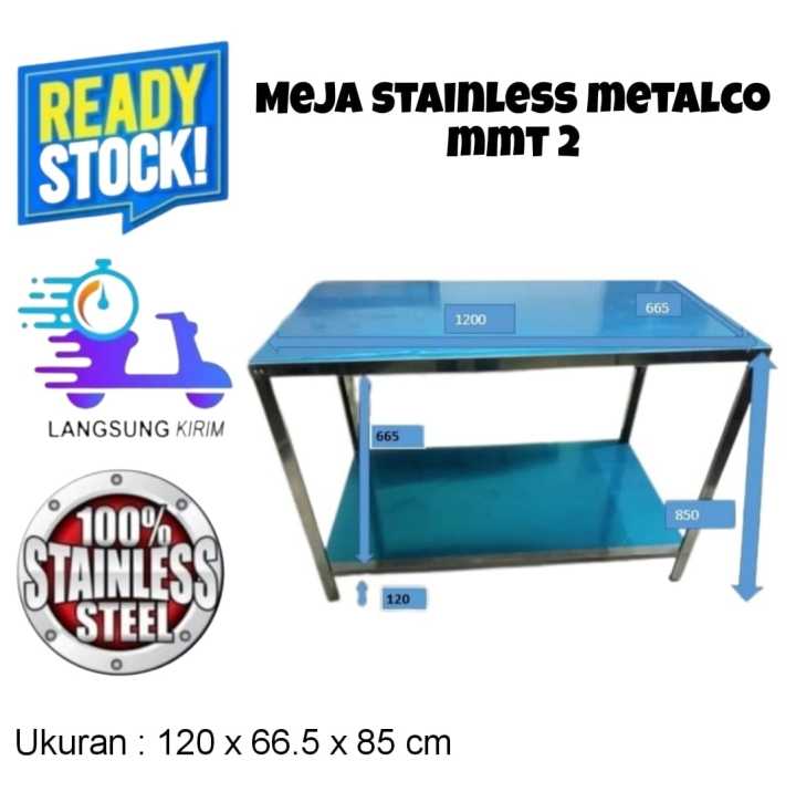 Meja Kompor Meja Serba Guna Meja Dapur Rak Stainless Metalco MMT 2 ...