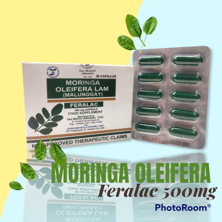 MORINGA OLEIFERA - (FERALAC) 500mg; 30 CAPSULES | Lazada PH