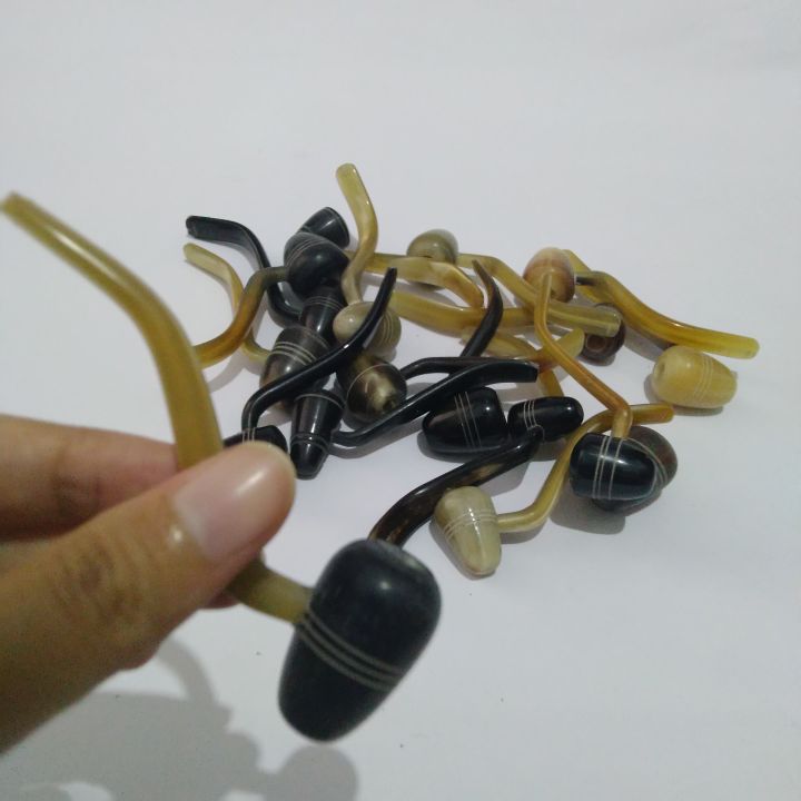Pipa Rokok Lengkung Bahan Tanduk Asli / Pipa Rokok Canting / Pipa Rokok ...