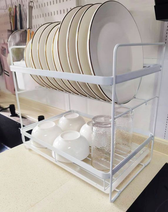 Kitchen double-deck leaching bowl rack removable for collection | Lazada PH