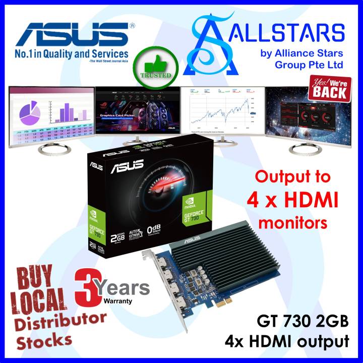 (ALLSTARS : We are Back / GPU PROMO) ASUS GT730 / GT730 2GB 4xHDMI output PCI-Express x1 / 0db ...