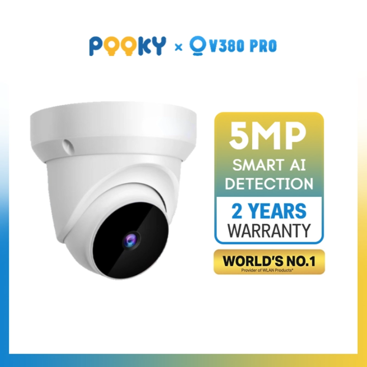 POOKY V380 Pro 5MP Indoor CCTV Camera Wifi Connect CCTV Camera Wifi 360 ...