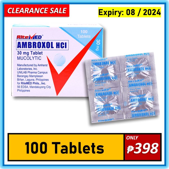 RiteMed Ambroxol 30mg (100 tablets) Mucolytic Mucosolvan Alternative ...
