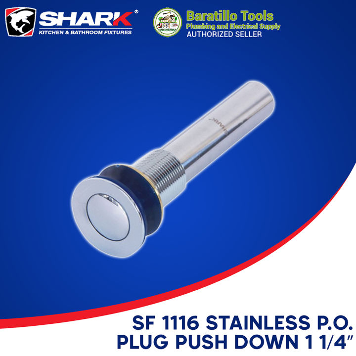 SHARK SF1116 STAINLESS P.O. PLUG PUSH DOWN 1 1/4 HEAVY DUTY PLUMBING ...