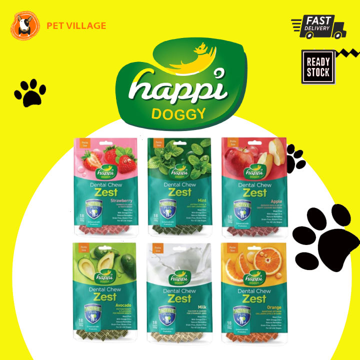 HAPPI DOGGY Dental Chew Zest (Apple/Avocado/Milk/Mint/Orange/Strawberry ... HAPPI DOGGY Dental Chew Zest (Apple/Avocado/Milk/Mint/Orange/Strawberry ...