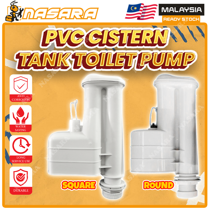 Nasara Round / Square Plastic Cistern Siphon Bathroom Toilet ...