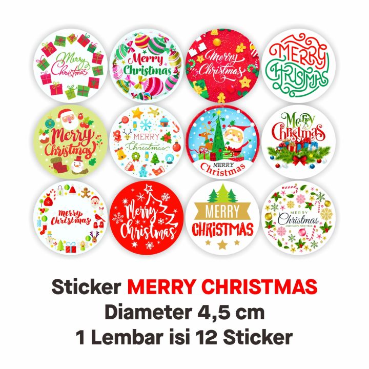 Stiker Label Greeting Merry Christmas Sticker Ucapan Selamat Natal ...