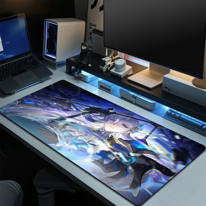 Neuvillette Gaming แผ่นรองคีย์บอร์ดขนาดใหญ่ แผ่นรองเมาส์ Anime Genshin ...