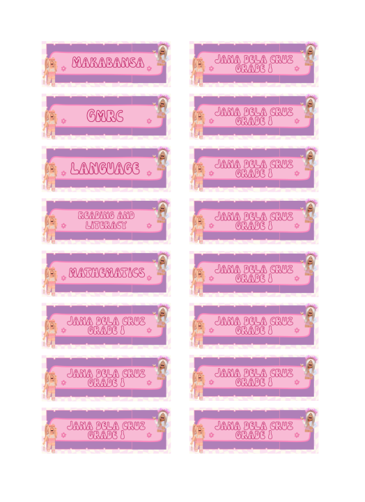 Robl0x Pink Notebook Label Stickers Matatag Curriculum For Grade 1 to ...