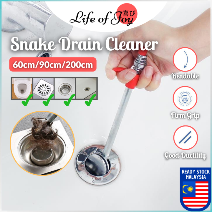LOJ Snake Drain Cleaner Spring Gripper Clog Remover Pipe Pembersih ...