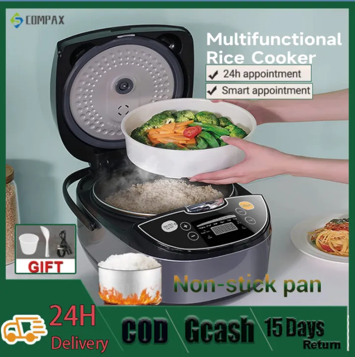 COMPAXE Large Capacity Stainless Rice Cooker Multifunctional Electric Cooker Nonstick Smart Rice ...