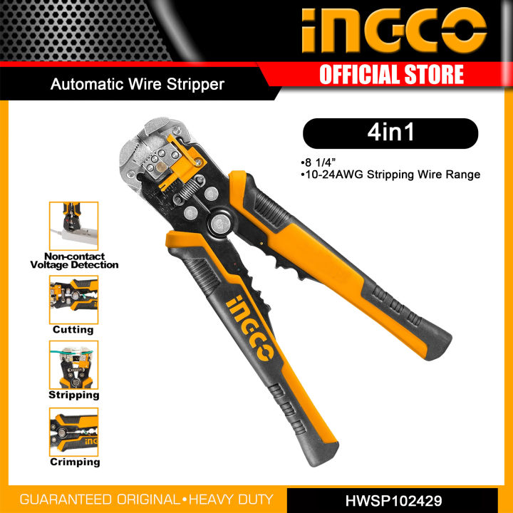 INGCO 4 in 1 Automatic Wire Stripper Cutter Cutting Crimper 8-1/4" for ...