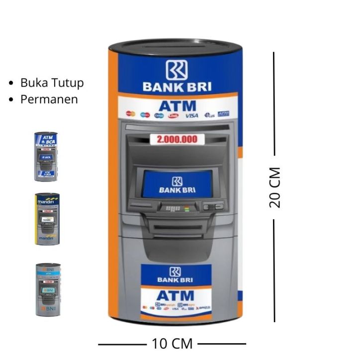 Celengan Atm Target 5k 2jt Buka Tutup Permanen ukuran 20 cm Viral ...