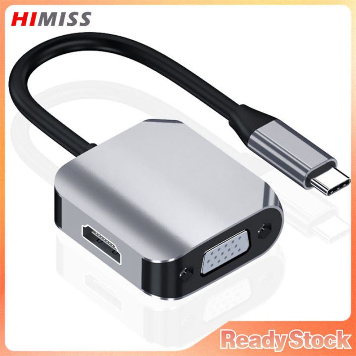 HIMISS 2 In 1 USB C To HD Multimedia Interface VGA Adapter 4K HD Cable ...