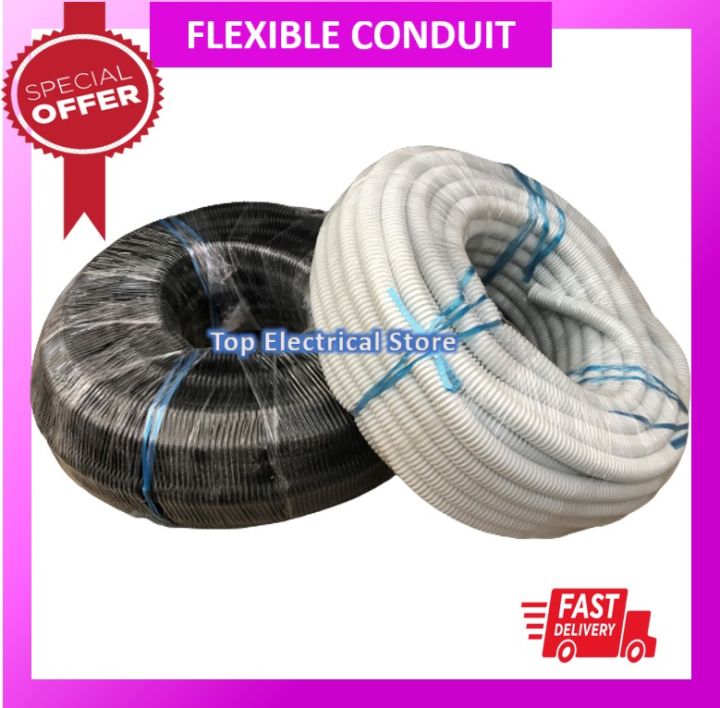 (PER METER) FLEXIBLE PVC CONDUIT CORRUGATED FLEXIBLE PIPE 20MM / 25MM ...