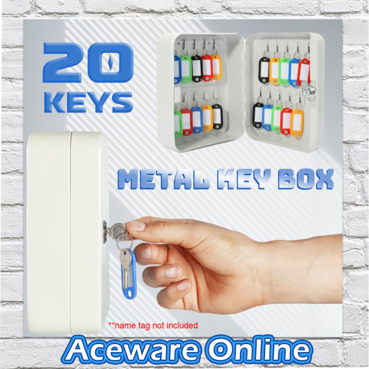 20 KEYS METAL KEY BOX KEY CABINET WALL MOUNT STORAGE KEY LOCK BEKAS ...