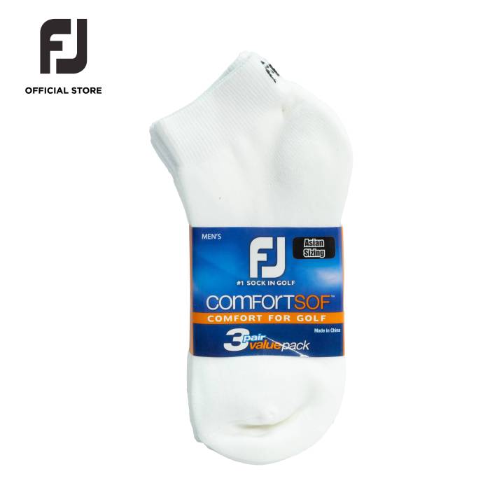 FootJoy FJ ComfortSof Sport Golf Socks Men's White 3 Pairs | Lazada