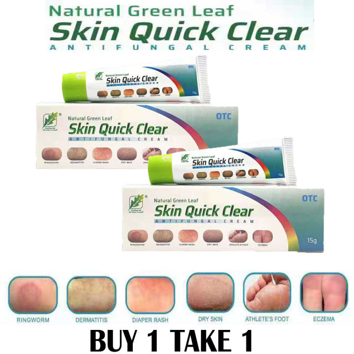 ( 2 PCS ) Natural Green Leaf Skin Quick Clear Antifungal Cream 15g ...