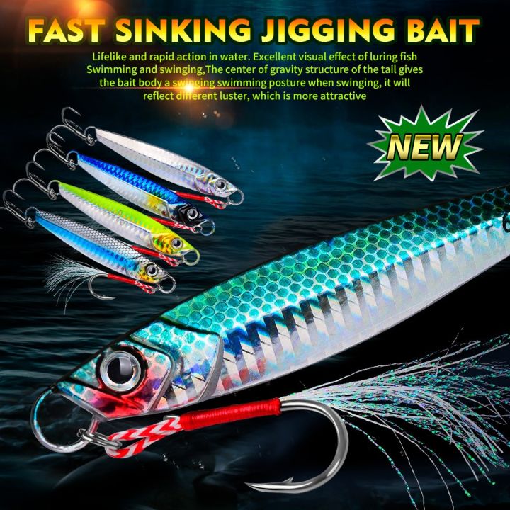 PROBEROS Long Cast Jigs 17g 21g 24g 30g 40g 60g Artificial Metal Jig ...