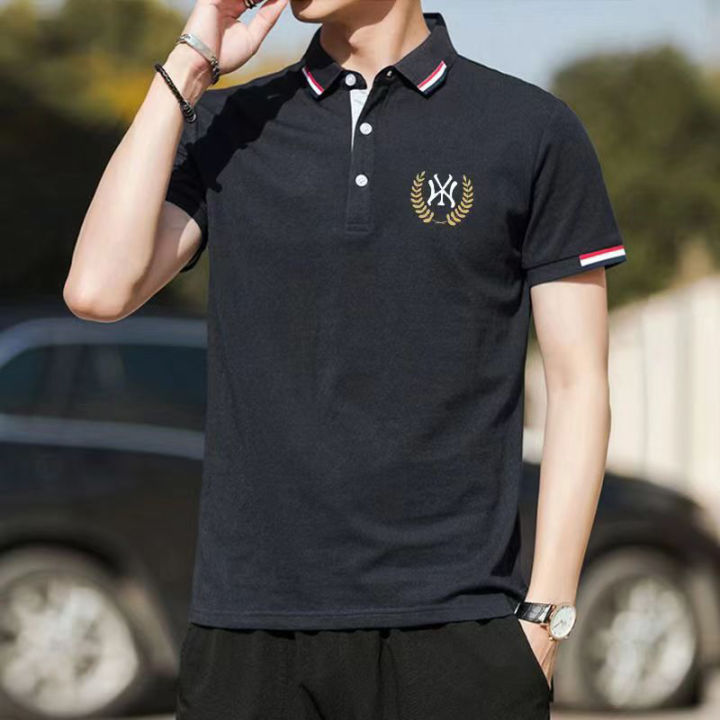 Men's polo shirt Korean style fashionable casual top summer short ...