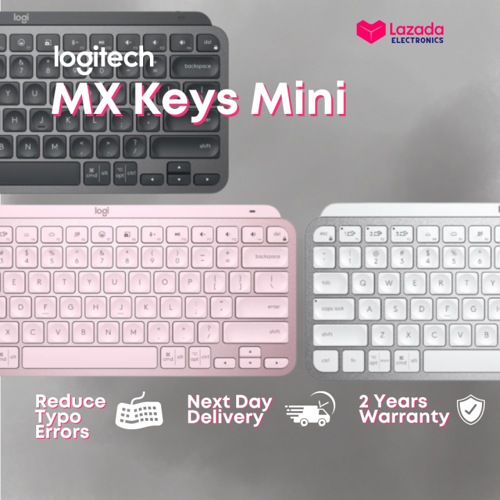 Logitech MX Keys Mini Minimalist Wireless Illuminated Keyboard Compact Bluetooth Backlit USB-C ...