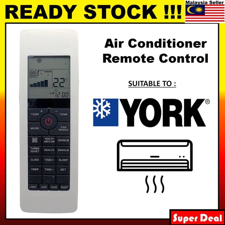 YORK Air Cond Aircon Aircond Air Conditioner Remote Control Replacement (YK-1314) | Lazada
