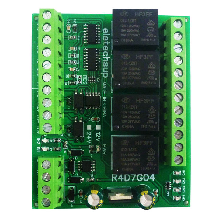 4Ch 2DI 2AI RS485 Modbus RTU Relay Multifunction Module PLC IO ...