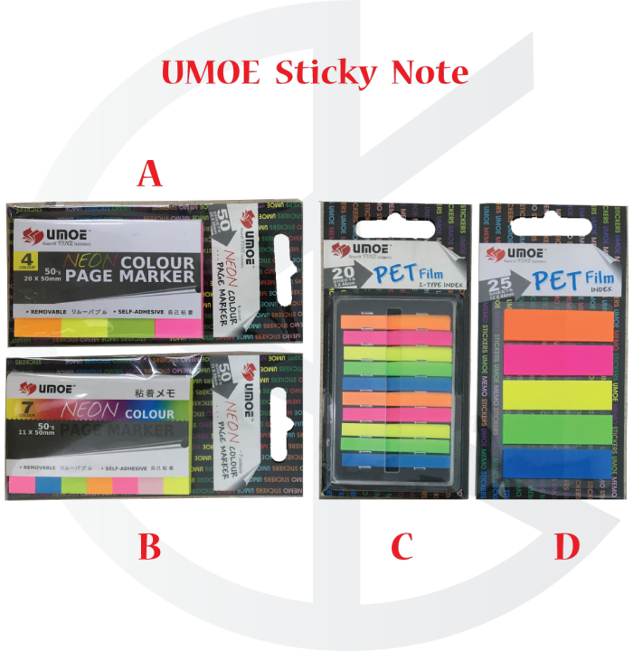 Umoe Sticky Notes Multiple Colours Memo Notes | Lazada