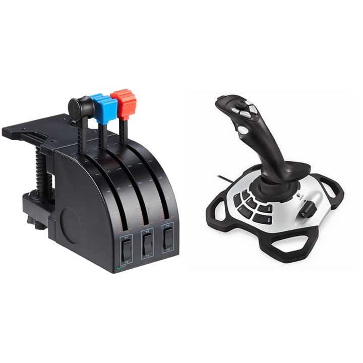 Logitech Pro Flight Throttle Quadrant & Extreme 3D Pro Joystick for ...