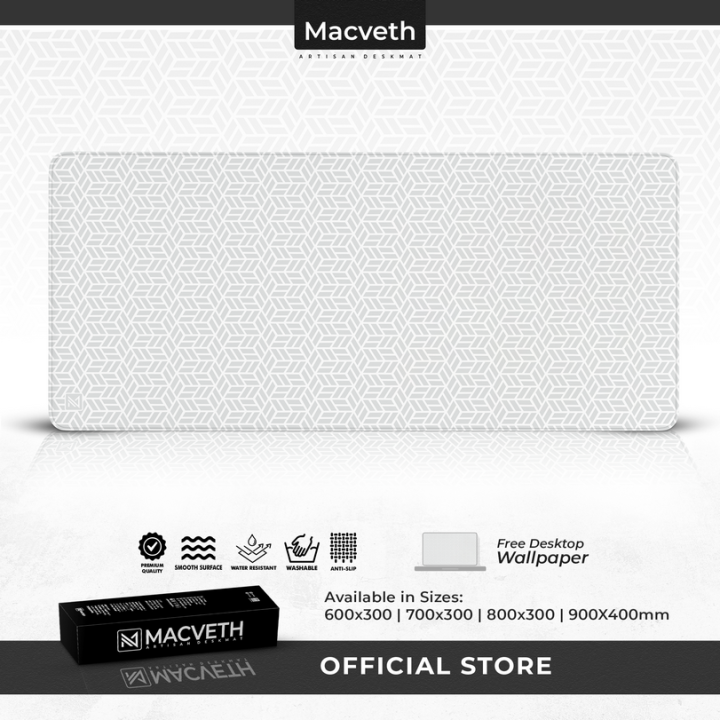 Macveth Artisan Deskmat | HEXA White | Large Gaming Mousepad | Extended ...