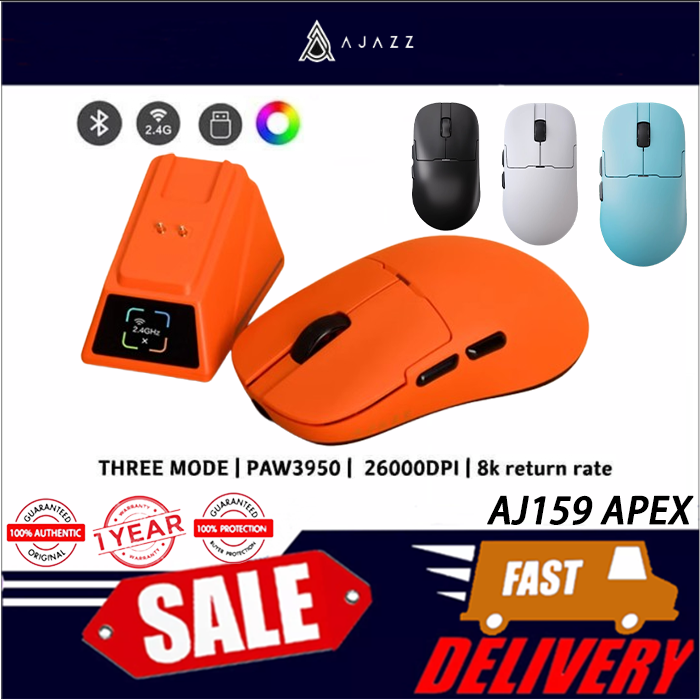 Ajazz Aj159 Apex PAW3950 Sensor Lightweight Wireless Three Mode Game Mouse (With Charging Base ...