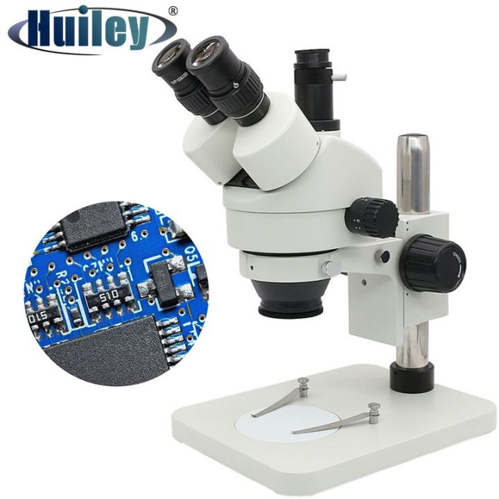 Trinocular Microscope 7X-45X Zoom Stereo Microscope Simul-Focal Circuit ...