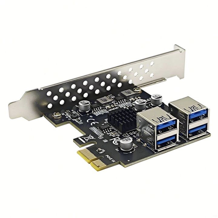 PCI-E 1X to 4 Port USB 3.0 Expansion Card USB3.2 GEN1 5Gbps PCI Express ...
