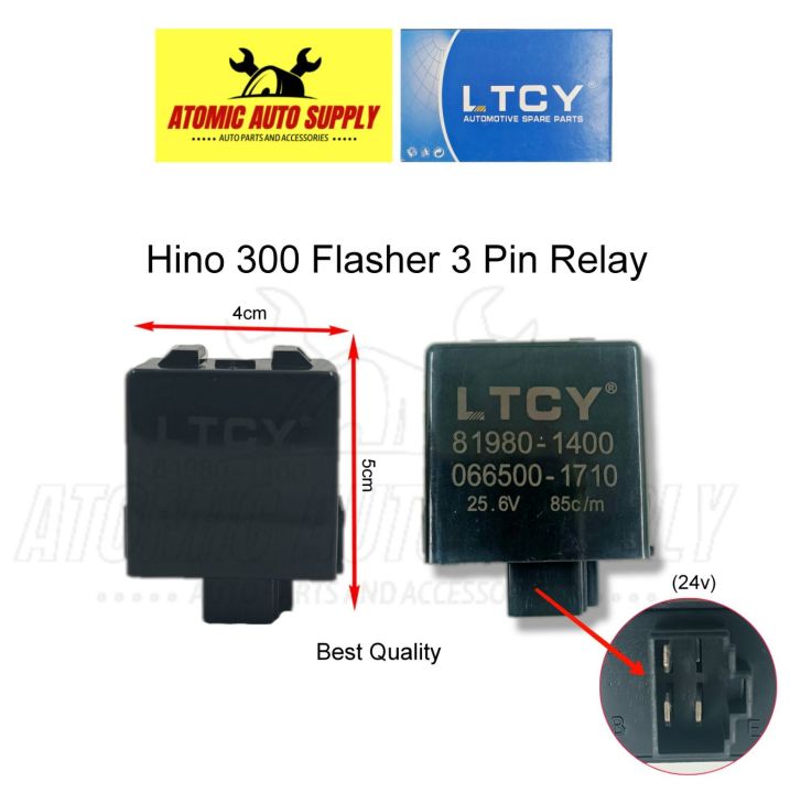 LTCY HINO 300 FLASHER RELAY (LT-T36042A) - 24V 3PIN (SOLD PER PIECE ...