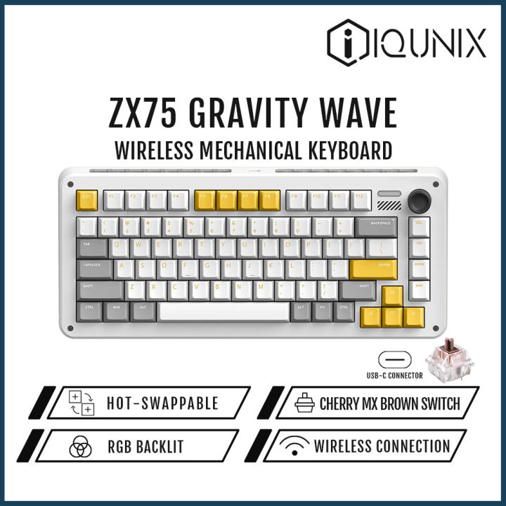 iQUNIX ZX75 Gravity Wave Wireless RGB Hot-Swappable Mechanical Keyboard | Lazada PH