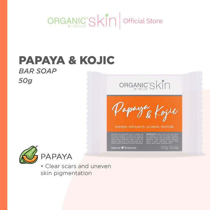 Organic Skin Japan Papaya & Kojic Whitening Soap with Arbutin 50g ...