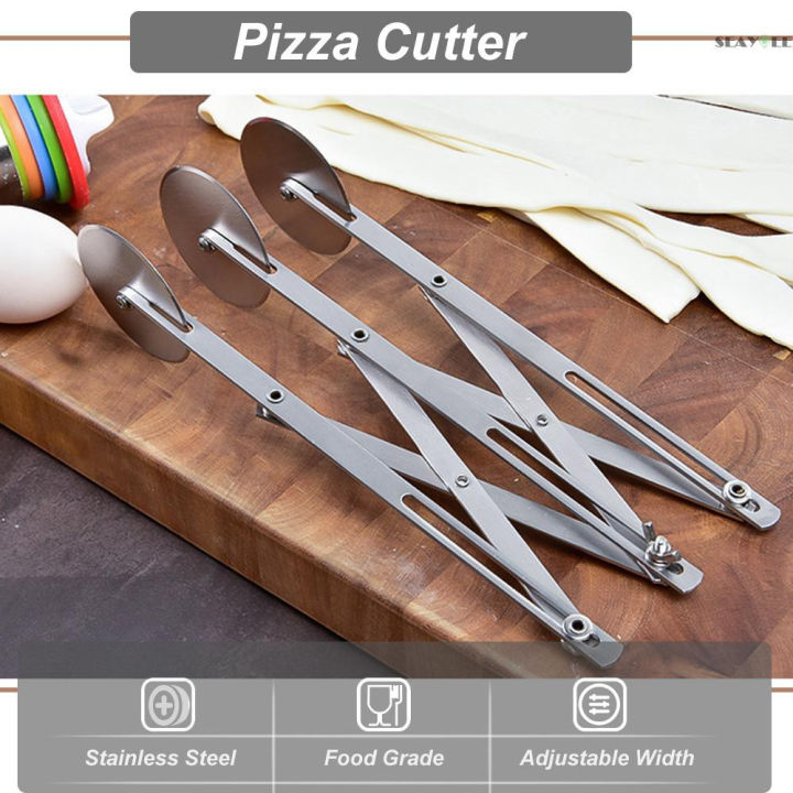 Stainless steel pastry pizza cutter wheel pasta wheel cutter Adjustable ...