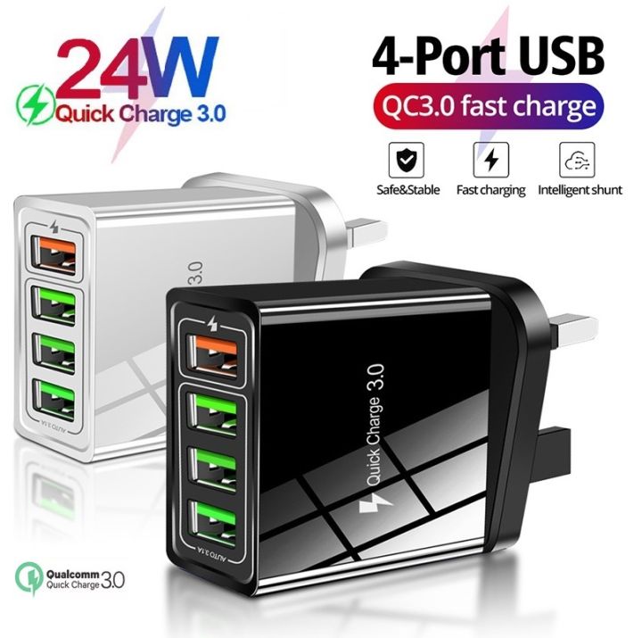 QC3.0 Fast Charger 3.1A Fast Charging Adapter 4 USB Port USB Quick ...