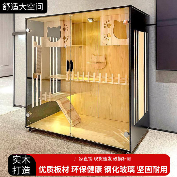 Cat Cabinet Indoor Household Solid Wood Cat Cage Indoor Cat Cabinet Cat