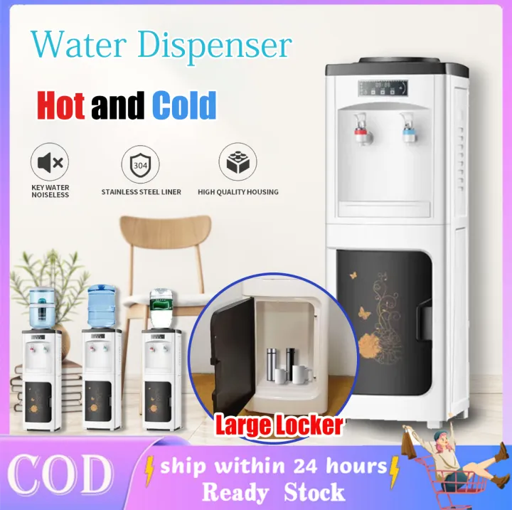 Water Dispenser Hot And Cold Electric Water Dispenser With Storage Cabinet Multifunctional ...