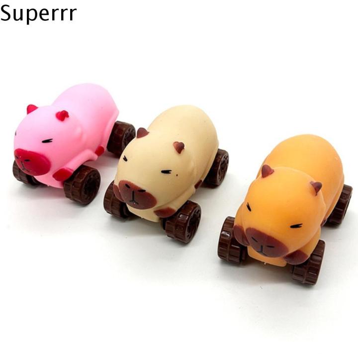 SUPERRR Stretchable Car Capybara Squeeze Toy with Wheel Sliding ...