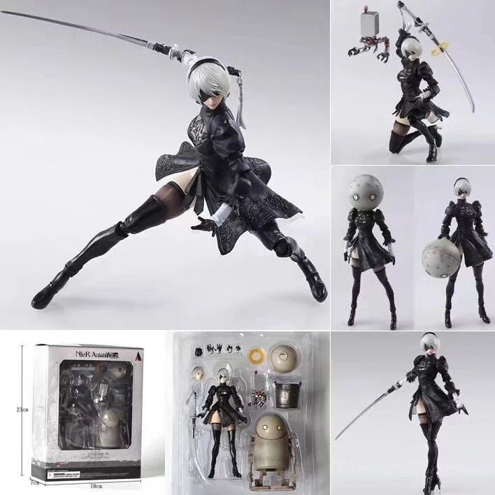 SHF 1/12 15Cm Nier : AUTOMATA 2B Action Figures MODEL SET ANIME Desk ...
