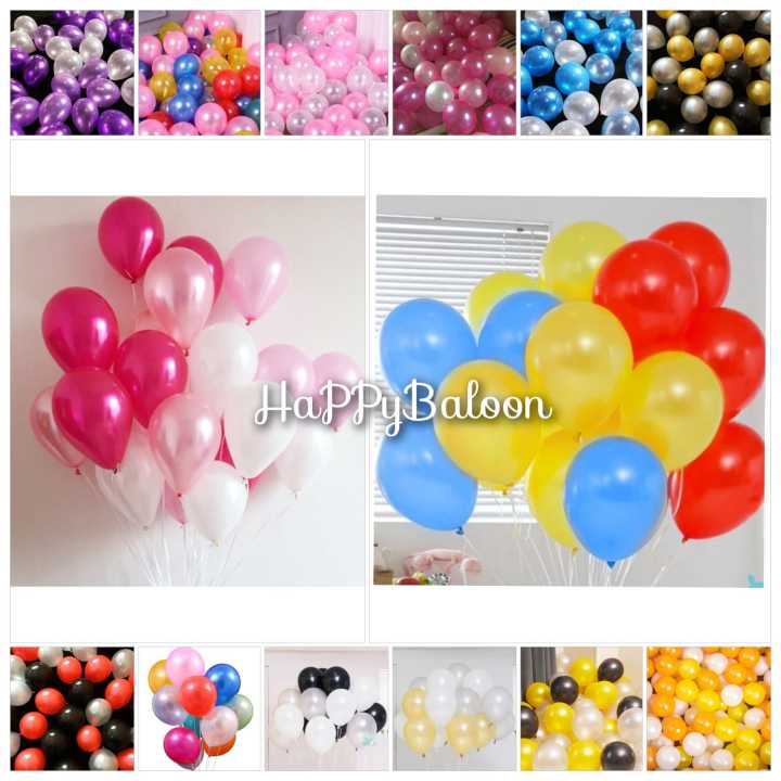 HappyBaloon Paket Balon Ulang tahun Dekorasi Latex Ultah Metalik Murah ...