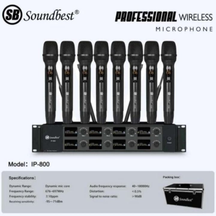 Mic wireless 8 channel multi Soundbest ip 800 / IP800 | Lazada Indonesia